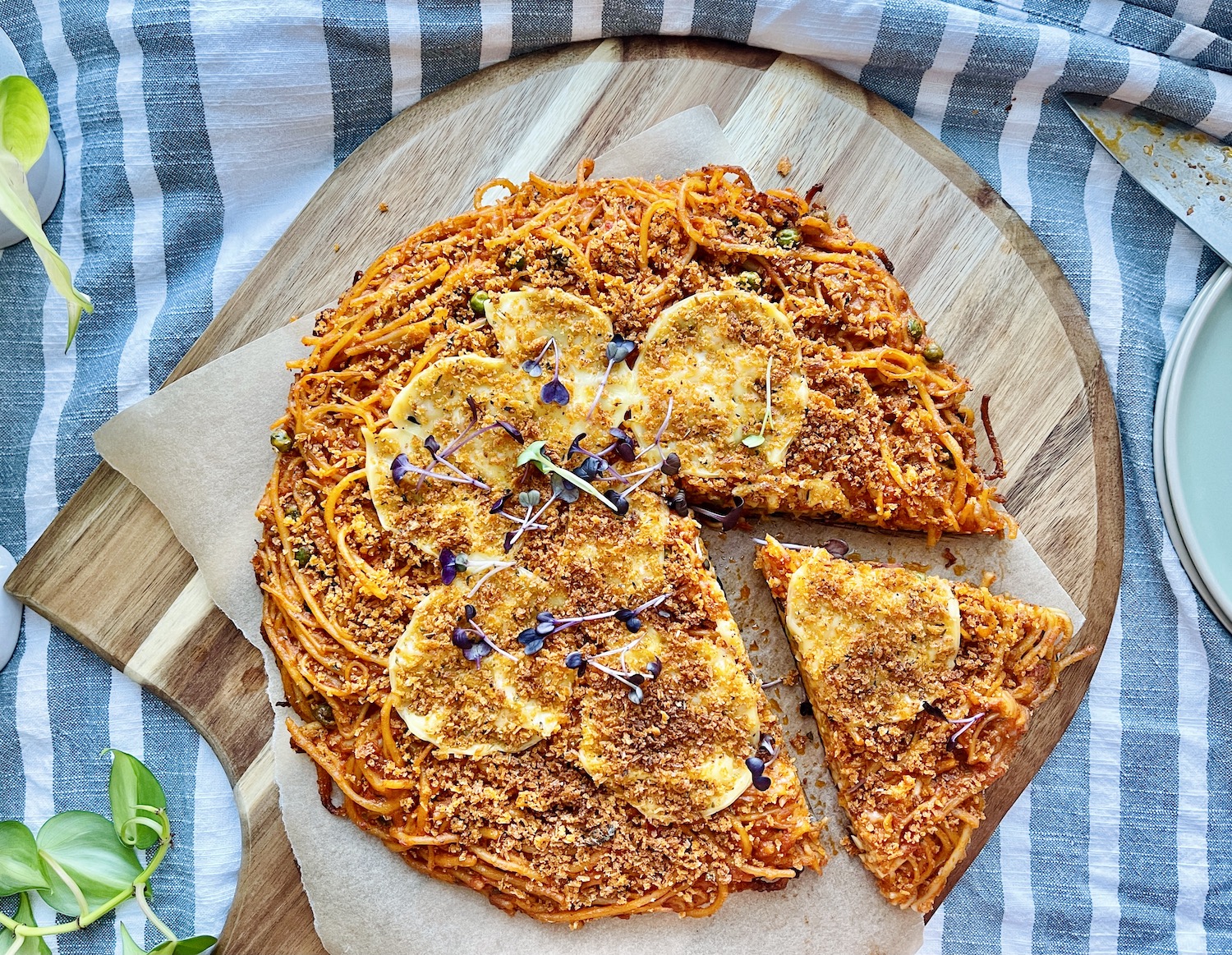 Crispy Skillet Pasta Pizza: Zero-Waste, Vegan – Chef Priyanka: Vegan ...